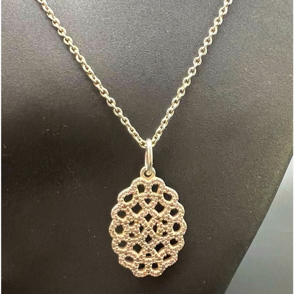 Pandora | Jewelry | Pandora Silver Shimmering Lace Pendant Necklace ...